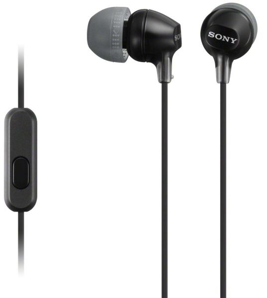 SONY MDR EX15AP-BLK BLACK - In-Ear Headphones with Mic for Smartphones ...