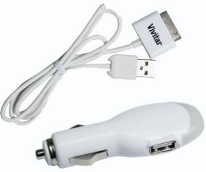 VIVITAR V10389C-IPD-N WHT WHITE - Dual USB 12V Car Charger with USB ...